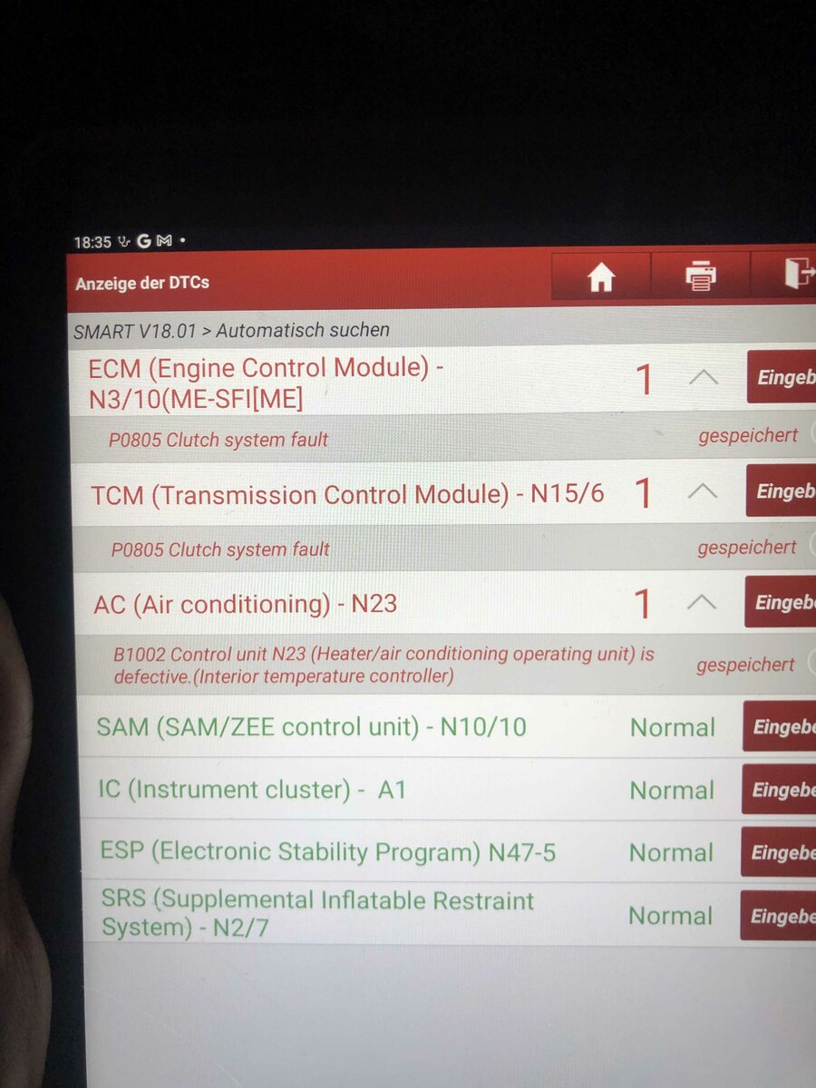 Fehler P0805 Kupplungssystem - SMARTe Technik - smart-Forum